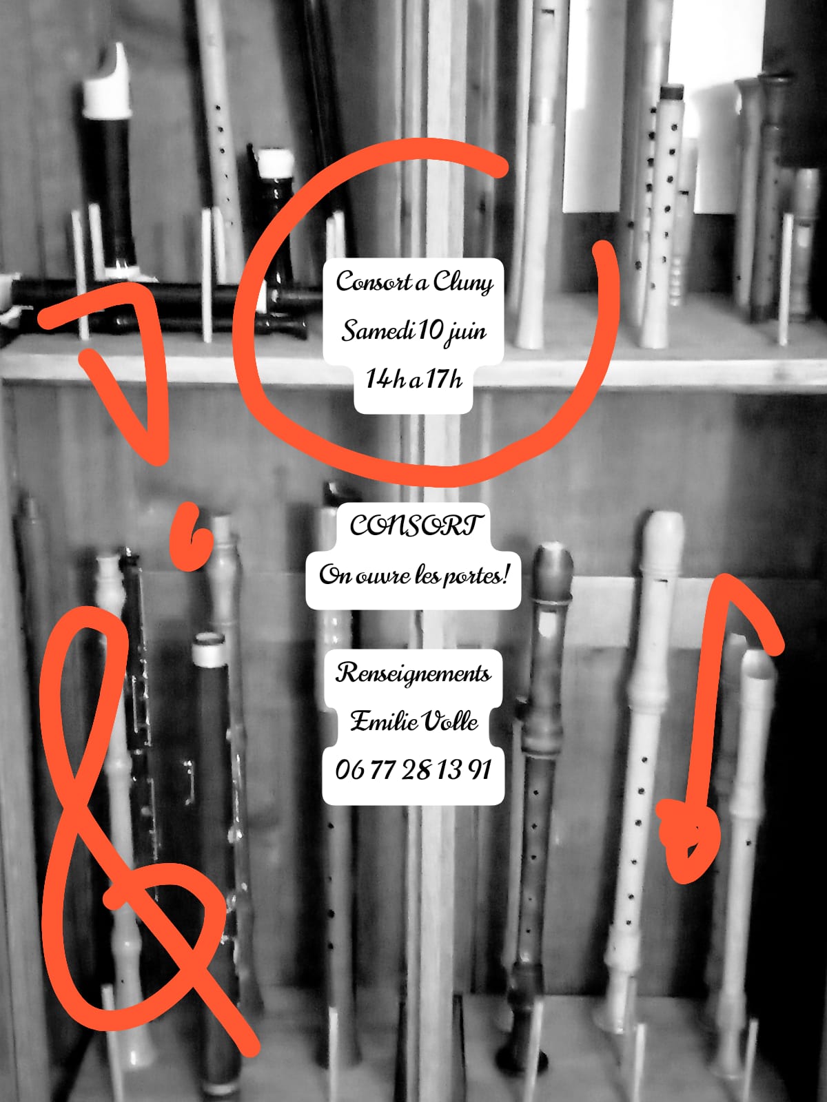 CONSORT à Cluny - Portes ouvertes 10 juin - Flûtes à bec en France